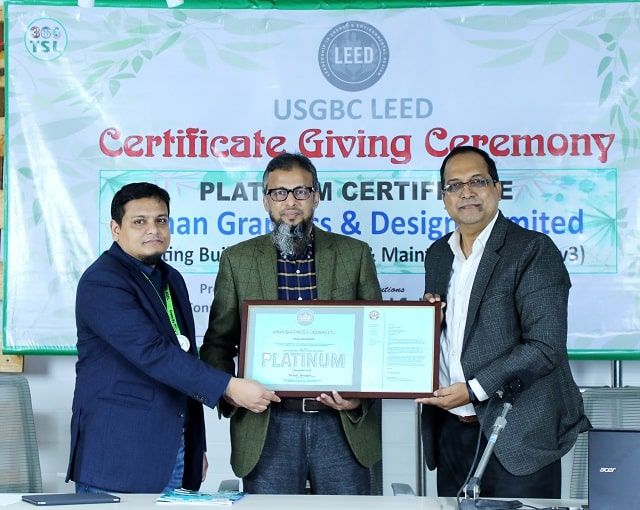 AGDL awarded Green Building ‘LEED Platinum-2009’ Certificate by USGBC