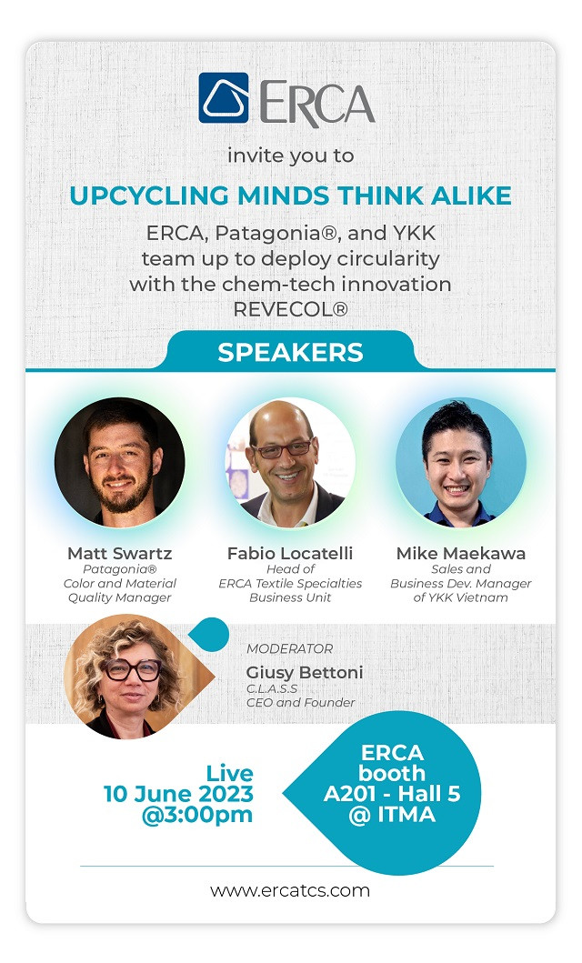 ERCA, Patagonia® and YKK talk at ITMA 2023 to highlight circularity